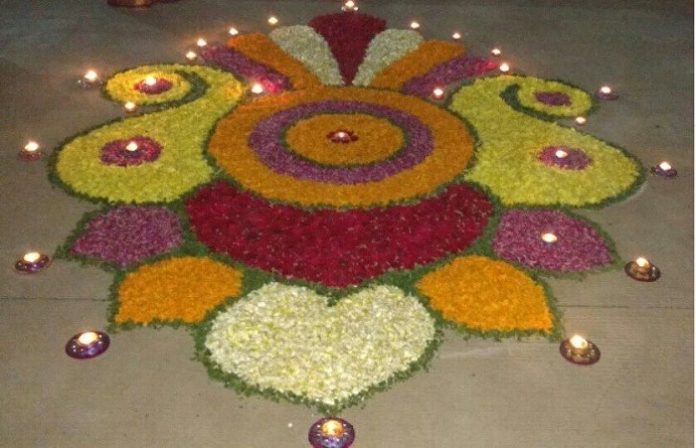 Latest Flower Rangoli Designs for Diwali 2021